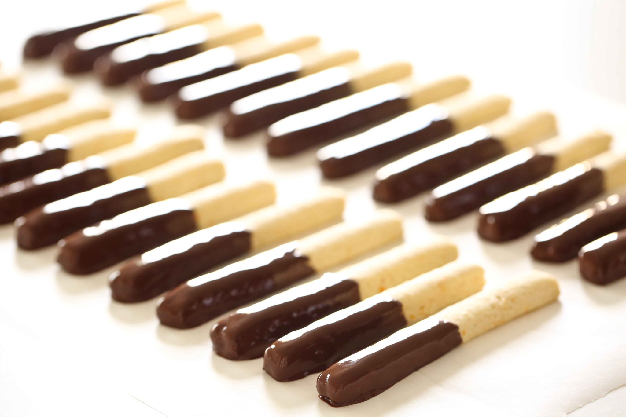 Chocolate Covered Gluten-Free Orange Shortbread Cookie Sticks - White ...