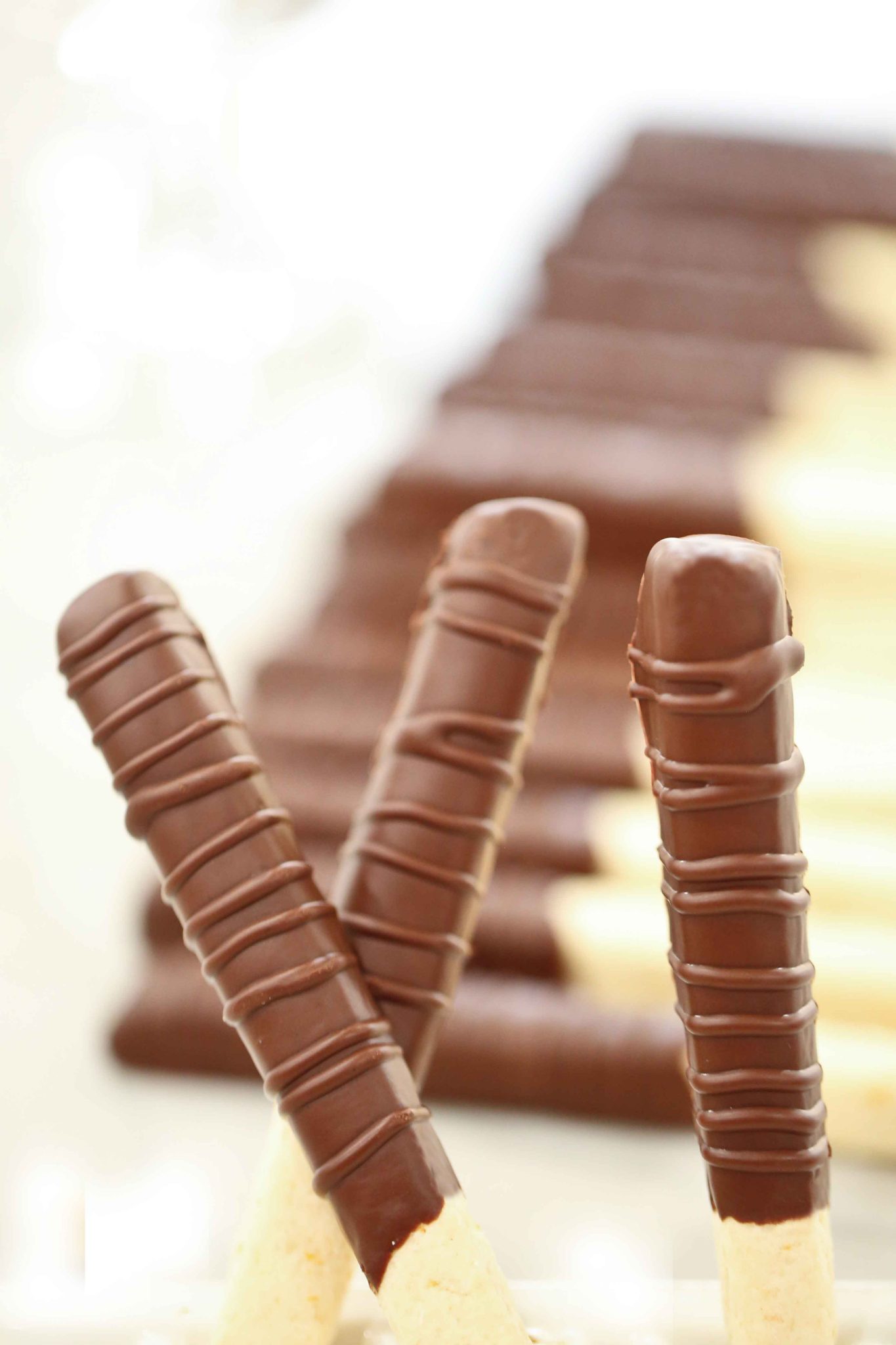 Chocolate Covered Gluten-Free Orange Shortbread Cookie Sticks - White ...